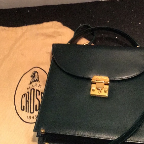 Mark Cross | Bags | Vintage Mark Cross Leather Handbag In Hunter Green ...